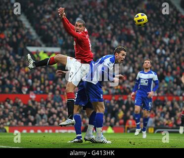 Manchester United's Chris Smalling (left) celebrates scoring his side's ...