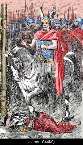 Brennus or Brennos, a chieftain of the Senones, an ancient Celtic ...