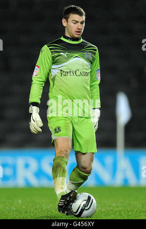 Milton Keynes Dons goalkeeper Jamie Cumming in action during the ...