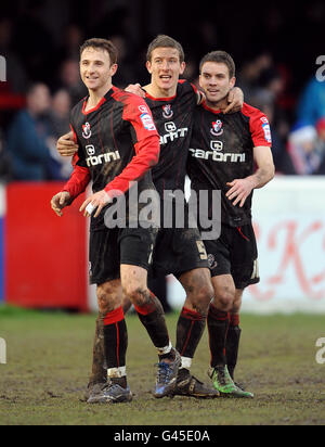 (left to right) AFC Bournemouth's Marc Pugh, Matt Ritchie, Brett Pitman ...
