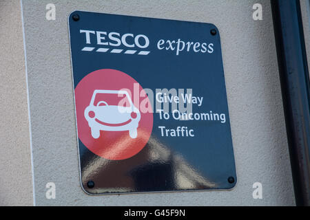 Tesco Car Park Sign Stock Photo - Alamy