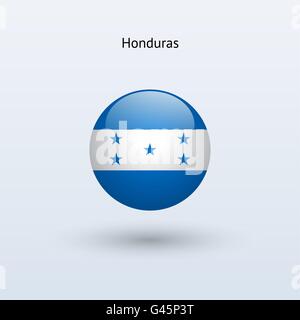 Honduras waving flag, round circle sticker badge, heart shaped icon ...