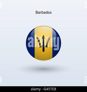 Barbados round flag icon with shadow Stock Vector Image & Art - Alamy