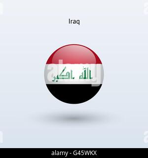 Iraq round flag icon with shadow Stock Vector Image & Art - Alamy