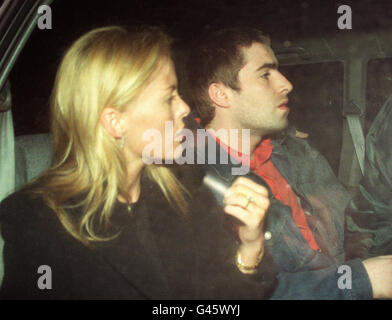 Oasis singer Liam Gallagher and girlfriend Patsy Kensit leave their ...