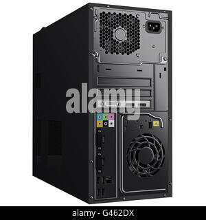 Back panel of PC system unit top part. 3d graphic Stock Photo - Alamy