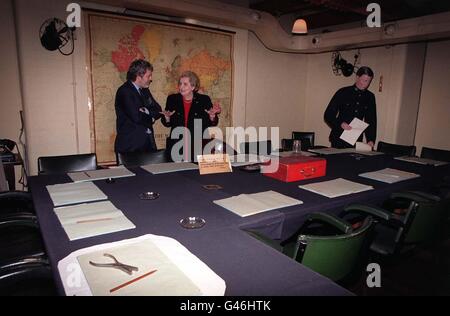 Map Room in the Cabinet war rooms bunker, London; England. The War ...