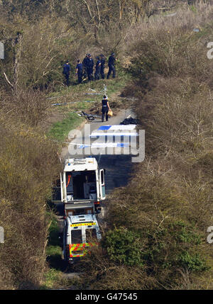 Police at the scene near Uffington Hill where the body of Sian O ...