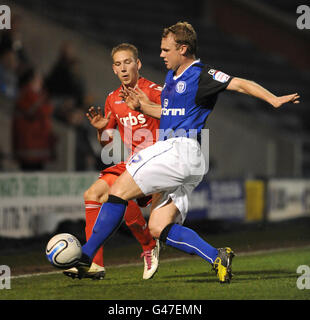 Charlton Athletic's Scott Wagstaff and Rochdale's Joe Widdowson fight ...