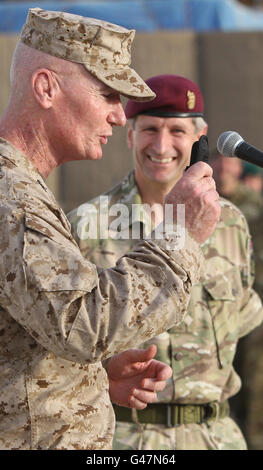 The outgoing Commander of Taskforce Helmand Brigadier James Chiswell ...