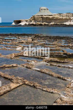 Ancient Salt Pans on the cost at Qbaijar near Marsalforn, Gozo, Malta ...