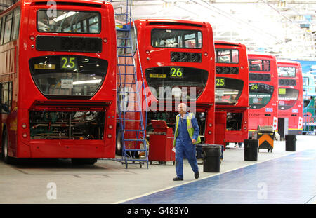 Pictured is the factory floor of Alexander Dennis, bus builders in ...