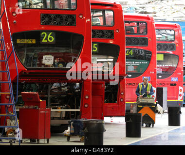 Pictured is the factory floor of Alexander Dennis, bus builders in ...