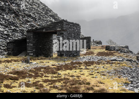 Slate buildings, abandoned workings and spoil heap, Dinorwic Slate ...
