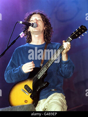 Lead singer of Cast, John Power with other band members, attending the ...