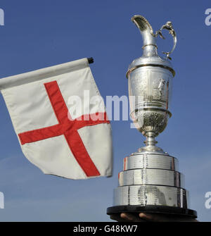 The Open Golf Claret Jug during the Open Championship Media Day at ...