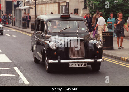 A London Taxi (Black Cab) with a distinctive Union Jack flag design on ...