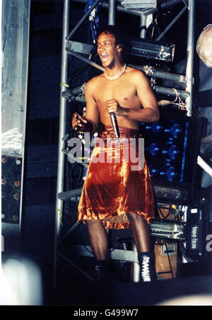 (L-R) Maxim Reality (aka Keith Palmer), Liam Howlett, Keith Flint and ...