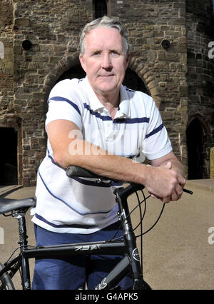 Michael Meredith in Monmouth, South Wales, before he sets off on a ...
