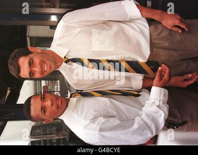 South African cricketers from left to right Shaun Pollock, Captain ...