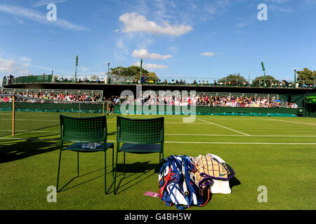 WIMBLEDON PLAYERS SEATS Stock Photo - Alamy