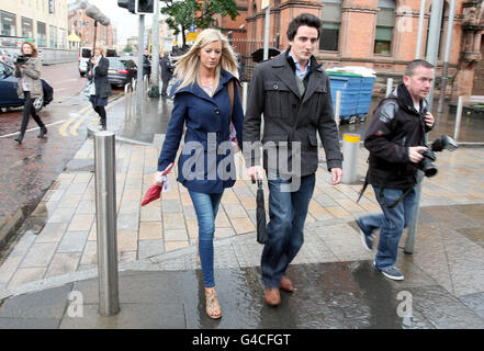 Hazel Stewart's daughter Lisa and son Andrew, leave Belfast Coroners ...