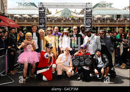 Shane Lynch and David and Hayley Hasselhoff at the start of the Gumball ...