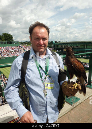 Wayne Davis and Rufus the Harris hawk on day three of the 2022 ...