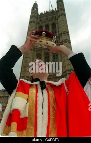 Carpetbagger Michael Hardern dressed in a baron's parliamentary robes ...