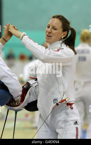 Great Britain's Heather Fell celebrates her silver medal won in the the ...