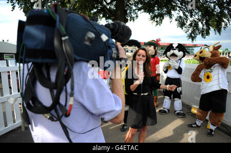 ITV presenter Lucy Kite (centre) interviews St Giles Hospice nurse ...
