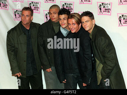 Boy band, Five at the MTV Awards ceremony at the Filaforum near Milan ...