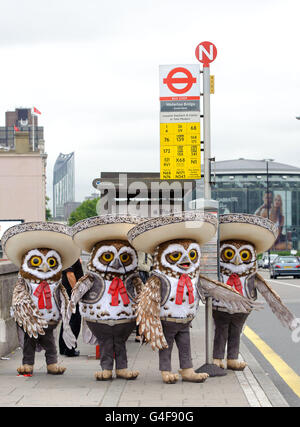 Four Mariachi Owls from the animated film Rango take to the streets of ...