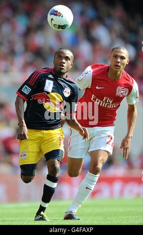 New York Red Bulls' Dane Richards, of Jamaica, receives a yellow card ...