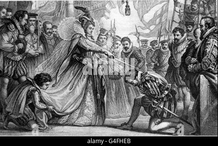 Queen Elizabeth Knights Francis Drake, 1581 Stock Photo - Alamy