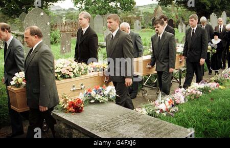 The funeral of Lin and Megan Russell takes place at Dolbamaen, North ...