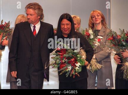 Entrepreneur Richard Branson modelling a suit, which is part of the new ...