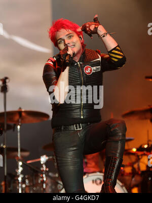 Gerard Way live on stage on day 2 at Leeds Festival on 23rd August 2014 at Bramham Park, Leeds ...