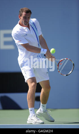 Ireland's Conor Niland in action against France's Adrian Mannarino ...