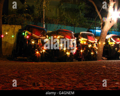 Decorated Auto Rickshaws for a traditional festival in India Stock ...