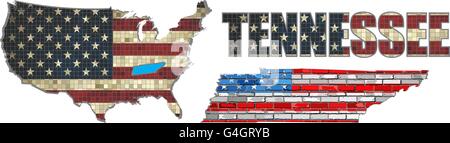 Tennessee flag and map. Flags of the U.S. states and territories ...