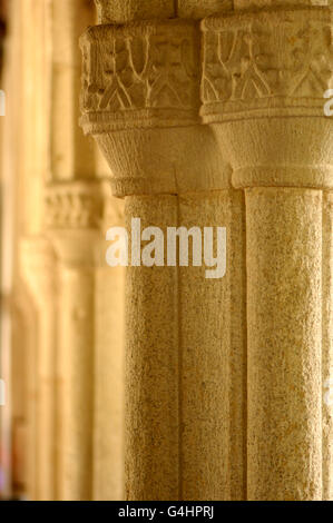 Close up of ornately carved cross in church graveyard in England Stock ...