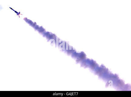 British rocket designer Steve Bennett launches his latest rocket "The ...