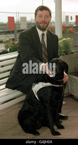 Education Secretary David Blunkett, with guide dog Lucy, assembles his ...
