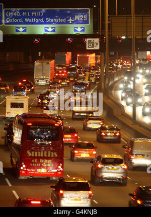 The M25 London Orbital Motorway, opened in 1986. This picture is 1991 ...