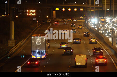 The M25 London Orbital Motorway, opened in 1986. This picture is 1991 ...