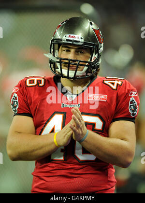 Tampa Bay Buccaneers long snapper Evan Deckers (86) looks on from the ...
