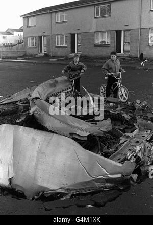 Lockerbie 1988 Pan Am jumbo 747 aerial view ditch damaged by crashed ...