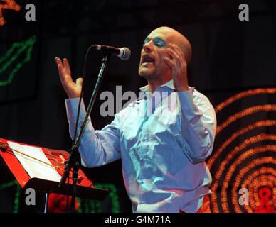 Glastonbury REM Michael Stipe. REM lead singer Michael Stipe performing ...
