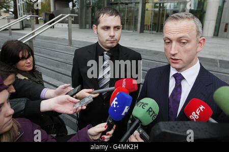 Leonard Watters (left) and Solicitor Cahir O'Higgins leave Dublin ...